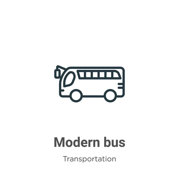 Big Bus Front Outline Vector Icon Thin Line Black Big — Stock Vector ...