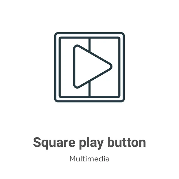 Big Play Button Outline Vector Icon Thin Line Black Big Stock Vector ...