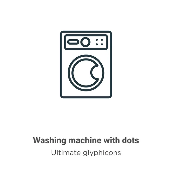 Top load washer outline vector icon. Thin line black top load washer ...