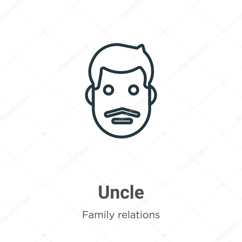 Tío esboza el icono del vector. Icono de tío negro de línea delgada ...