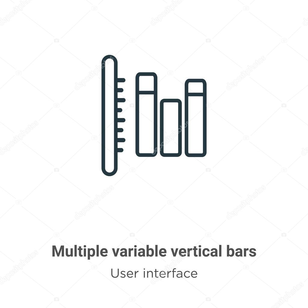 Varias barras verticales variables contorno icono de vector. Icono de ...