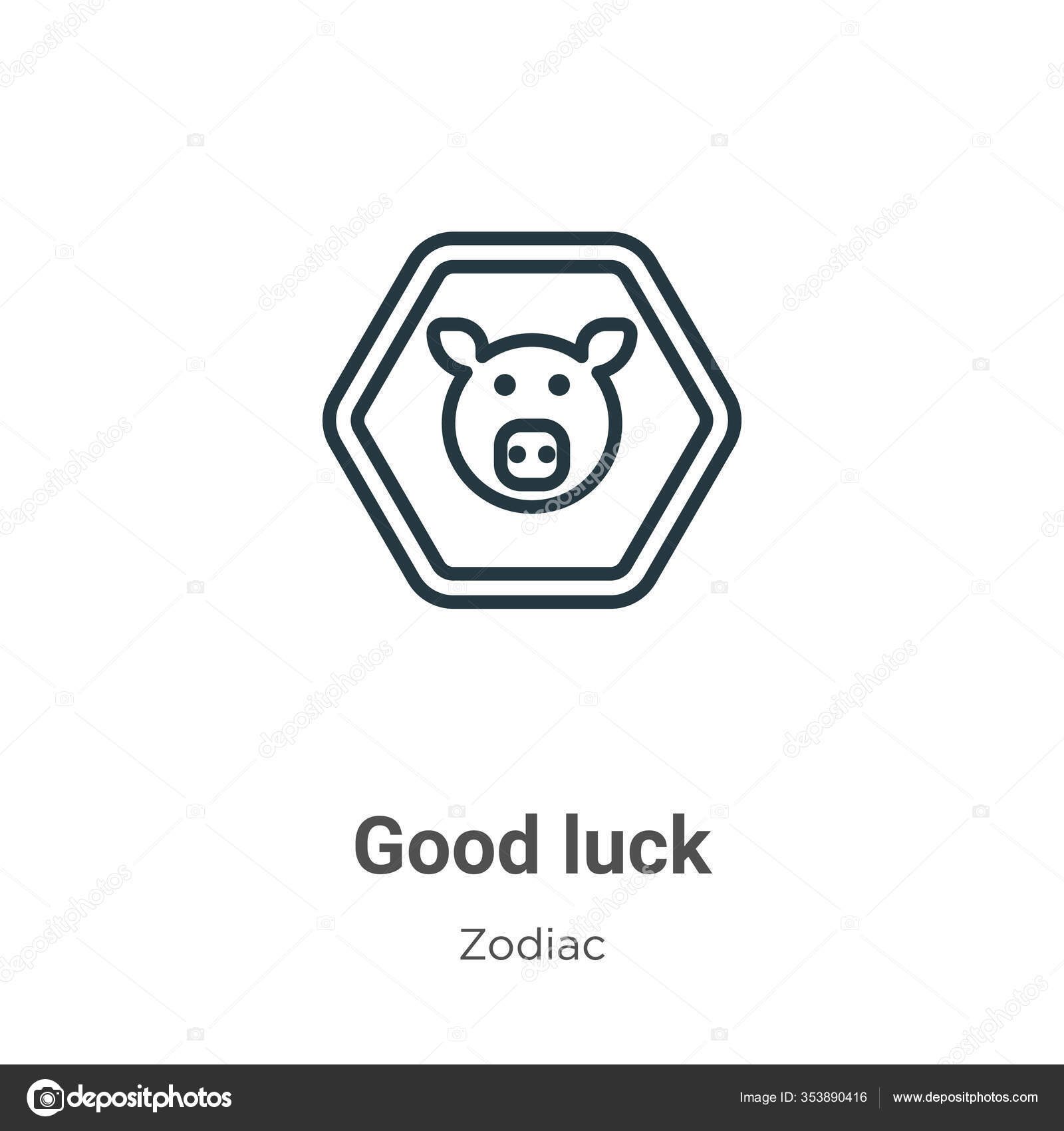 Good Luck Outline Vector Icon Thin Line Black Good Luck Stock Vector ...