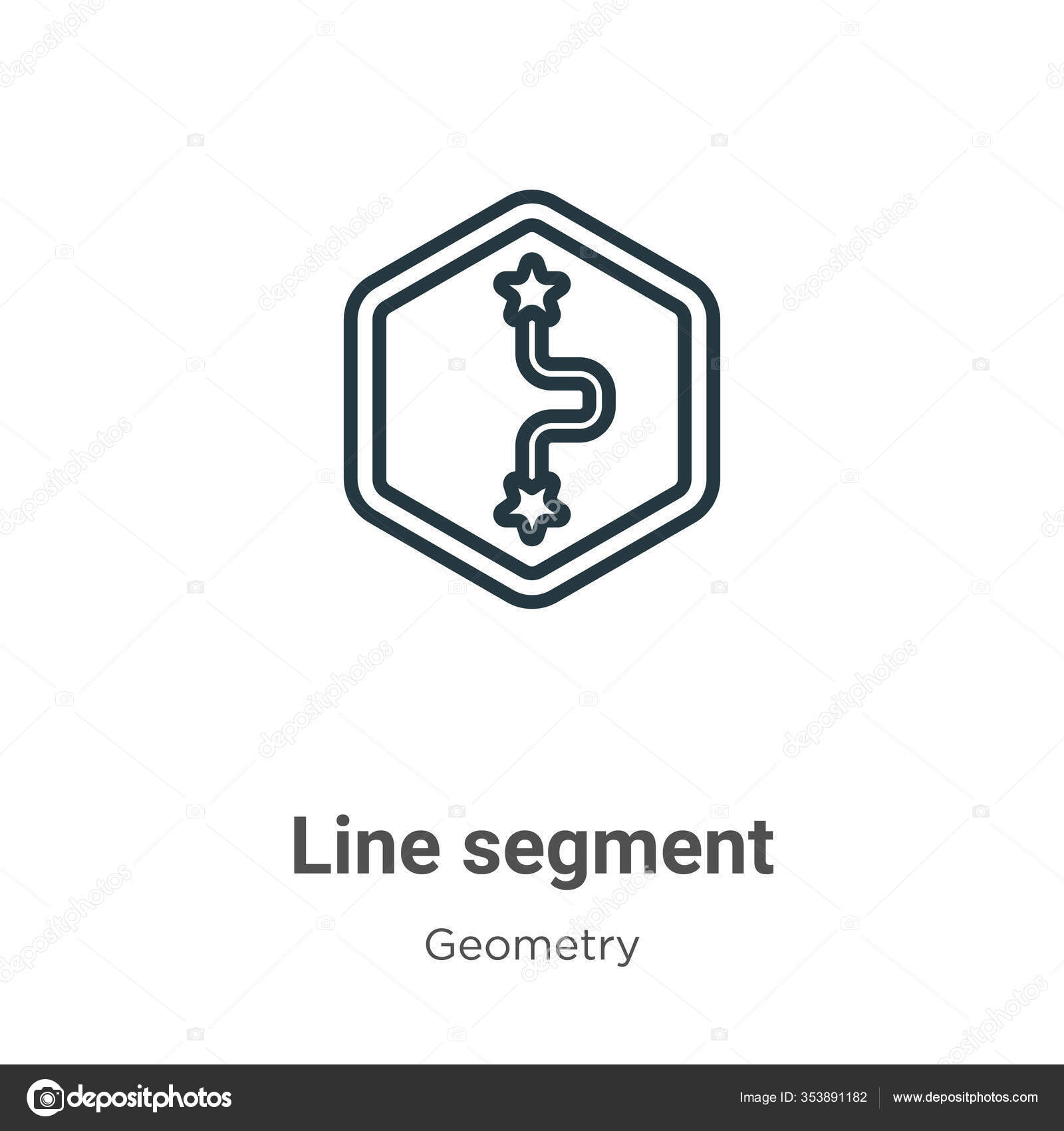 Line Segment Outline Vector Icon Thin Line Black Line Segment Stock ...