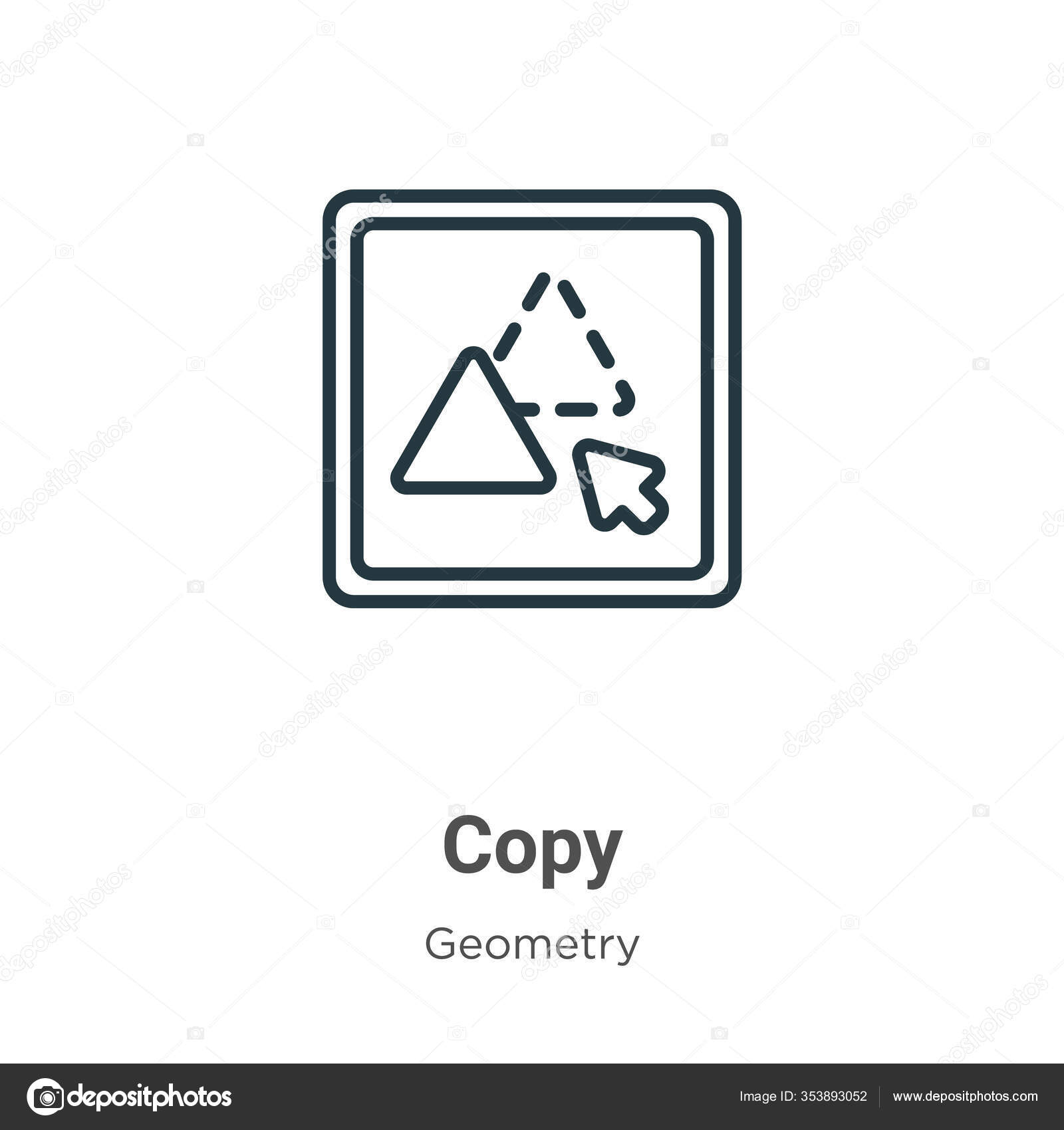 Copy Outline Vector Icon Thin Line Black Copy Icon Flat Stock Vector ...