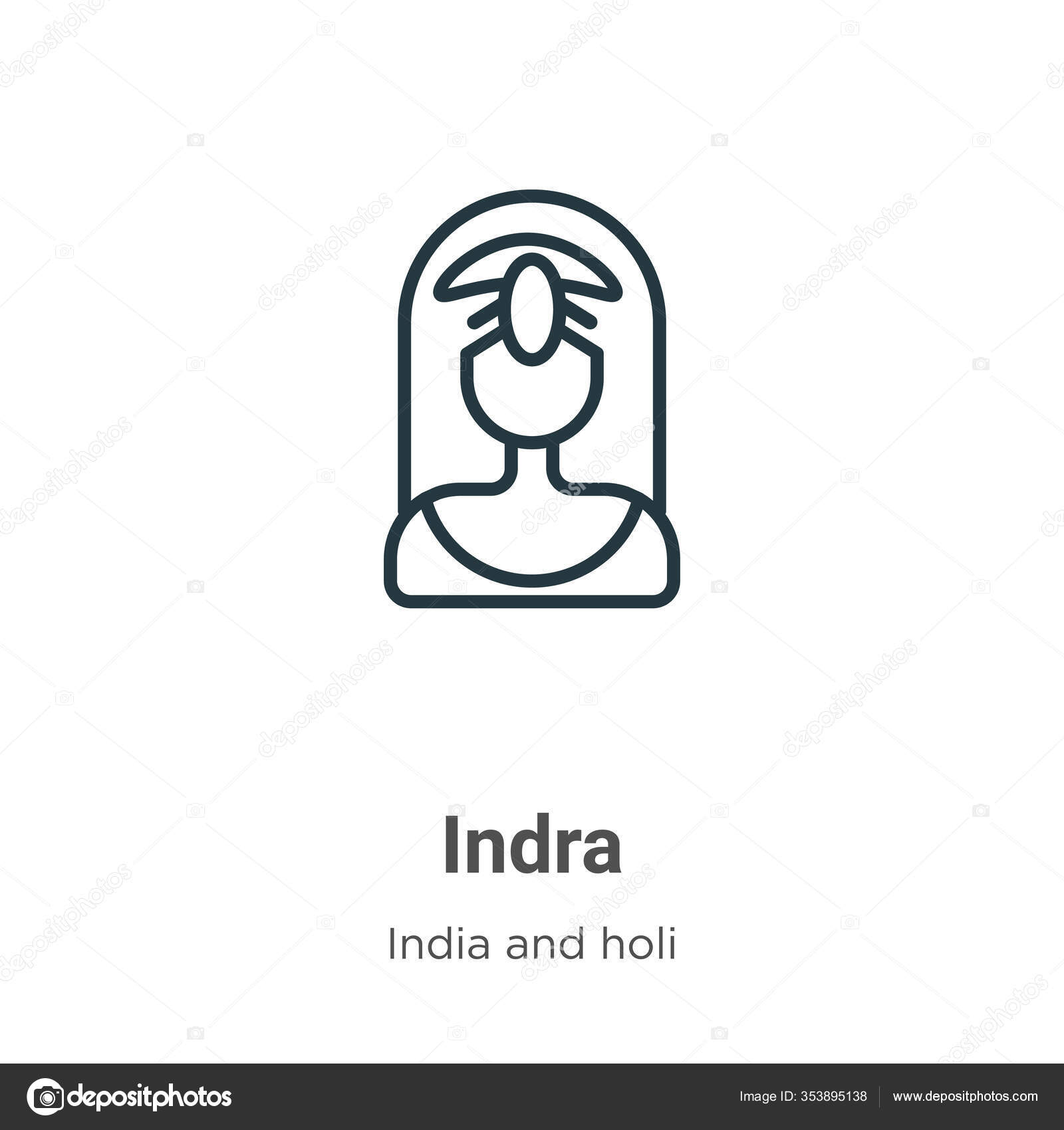Indra Outline Vector Icon Thin Line Black Indra Icon Flat Stock Vector ...