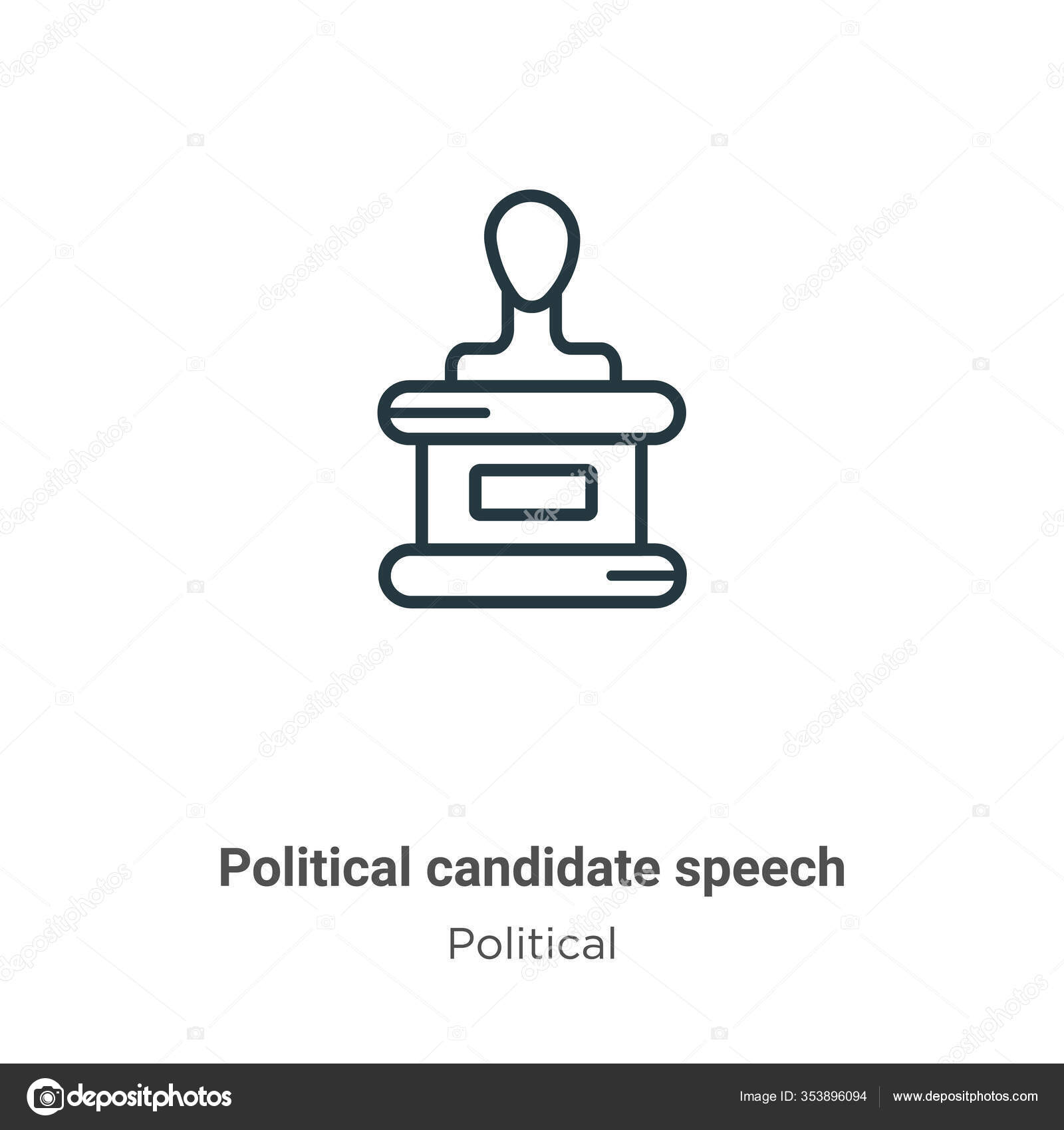 Political Candidate Speech Outline Vector Icon Thin Line Black ...