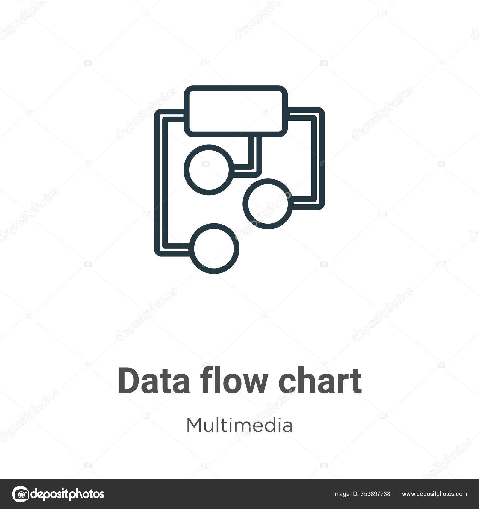 Data Flow Chart Outline Vector Icon Thin Line Black Data Stock Vector Image by ©Digital-Bazaar ...