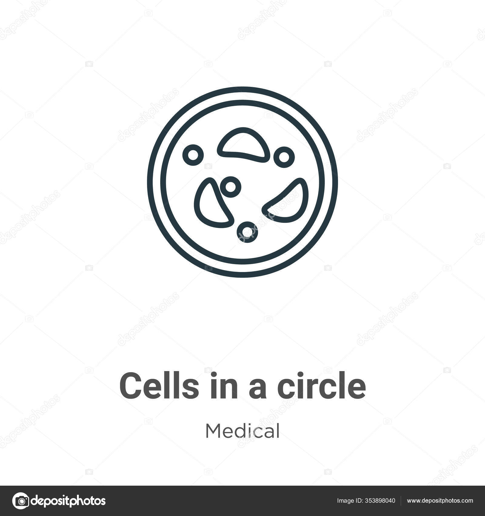Cells Circle Outline Vector Icon Thin Line Black Cells Circle Stock ...
