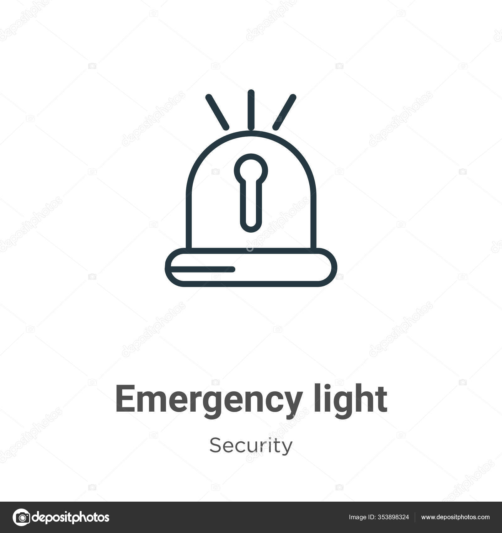Emergency Light Outline Vector Icon Thin Line Black Emergency Light ...