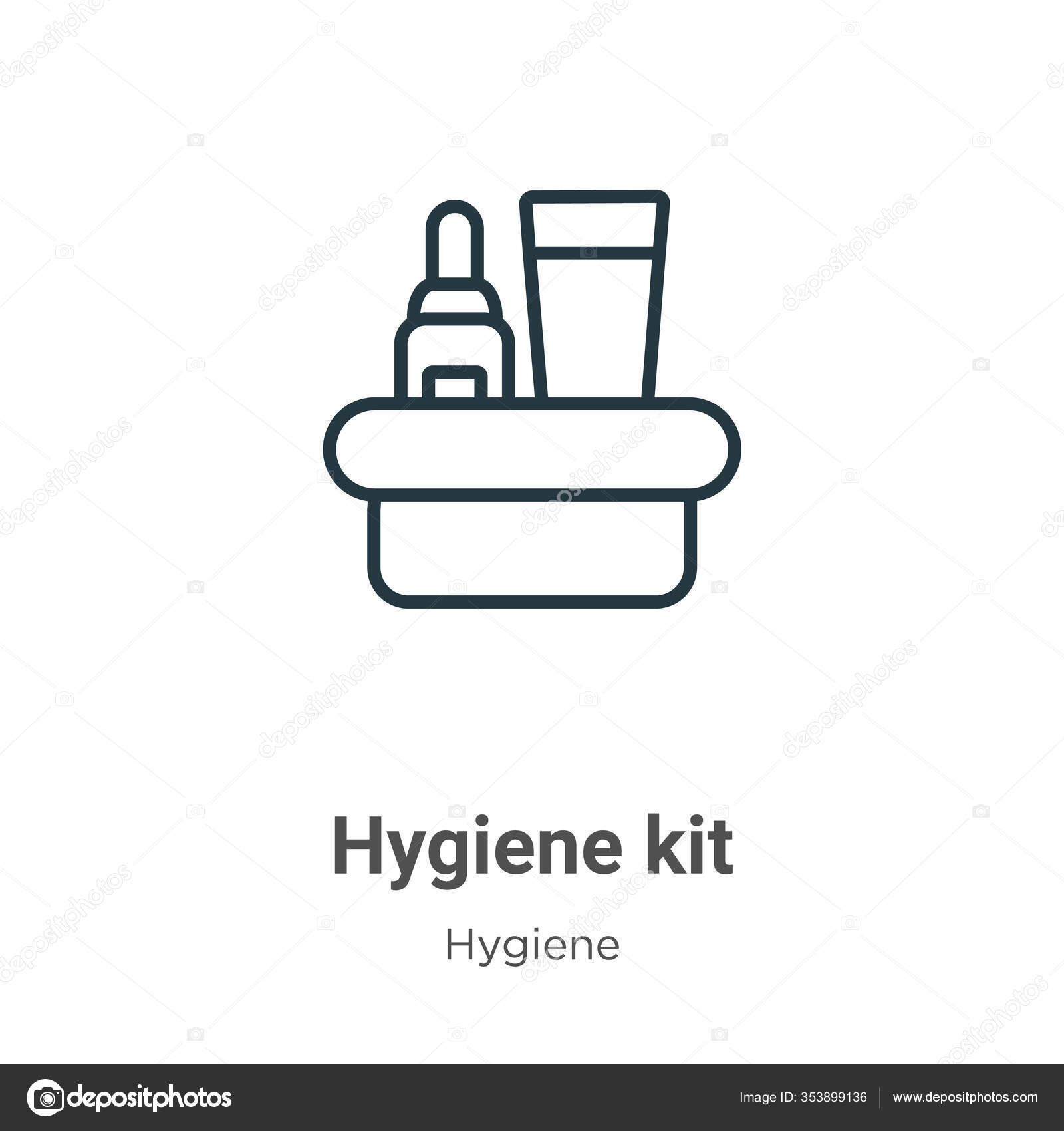 Hygiene Kit Outline Vector Icon Thin Line Black Hygiene Kit Stock ...