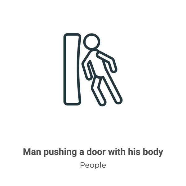 Man pushing a door with his body icon Vector Art Stock Images ...