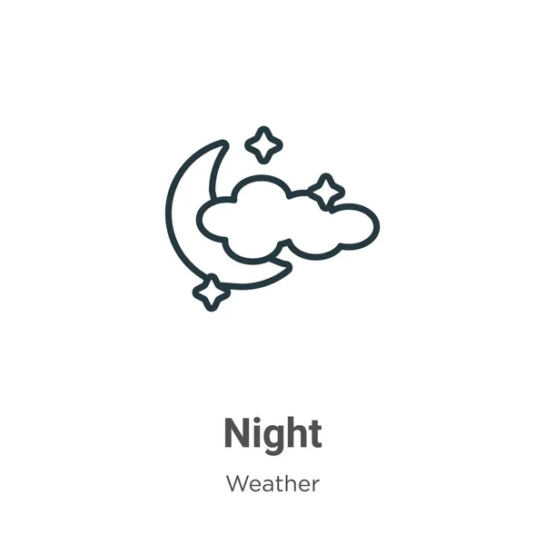 Starry Night Outline Vector Icon Thin Line Black Starry Night Stock ...