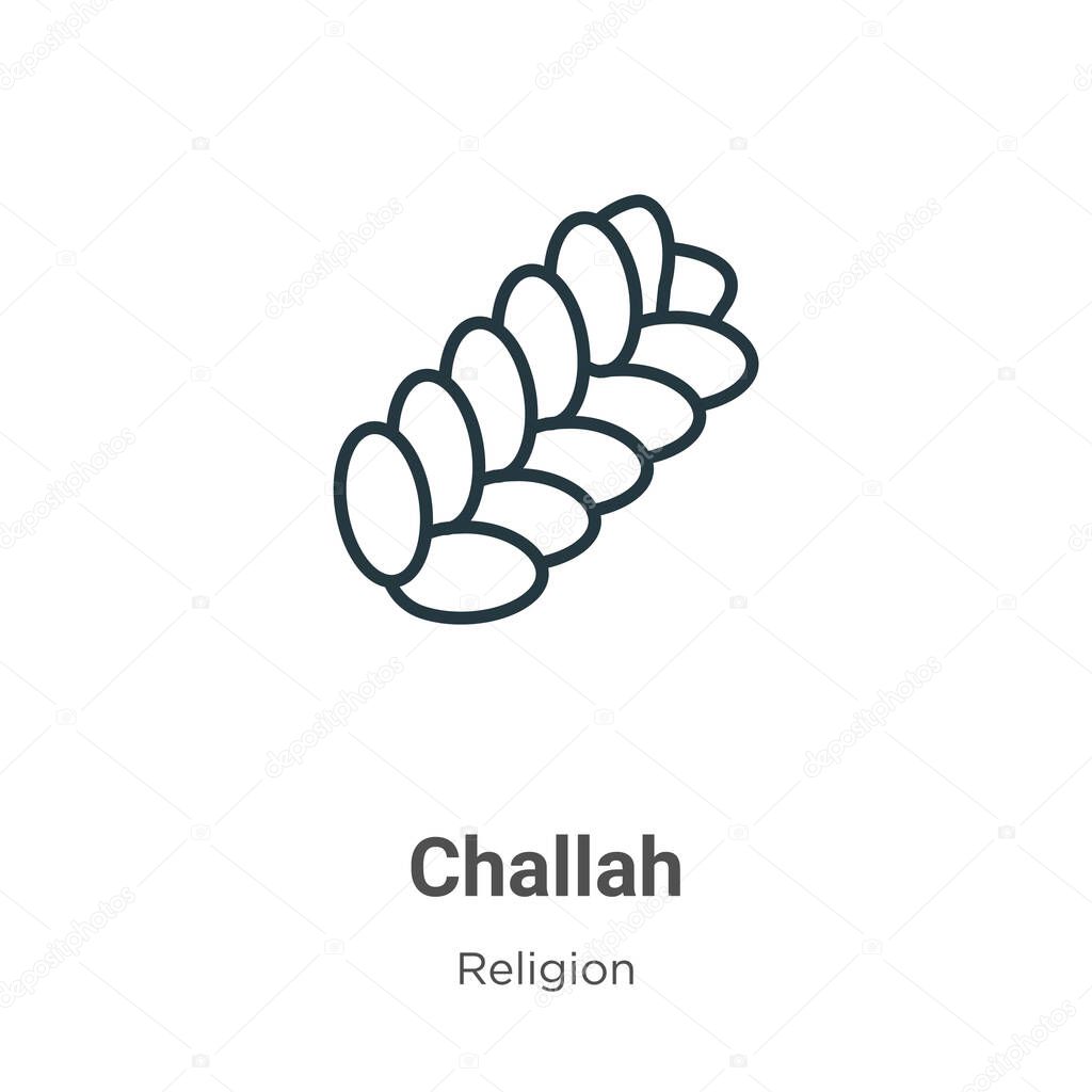 Challah esbozar icono de vector. Línea delgada icono de jalá negro ...