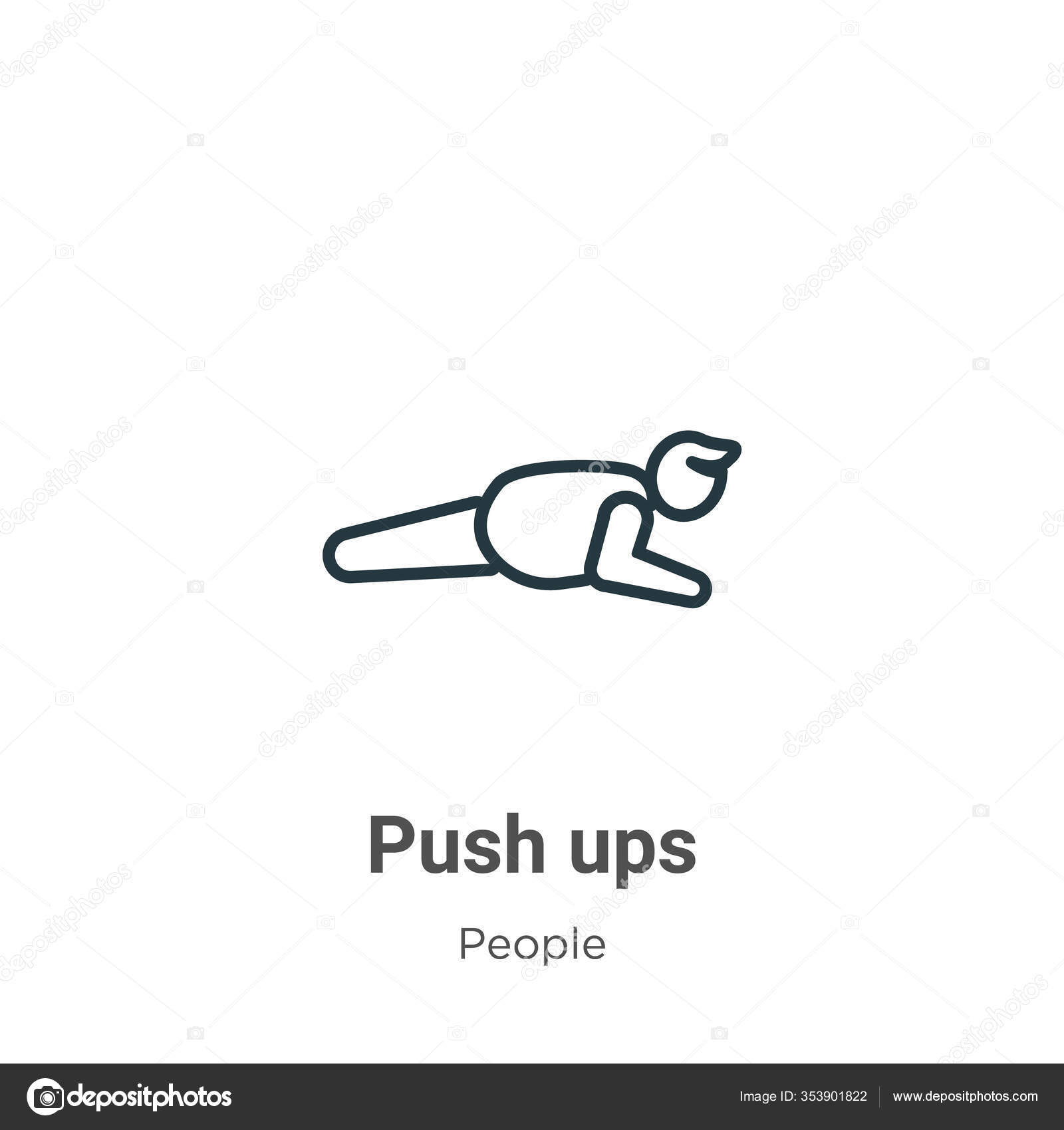 Push Ups Outline Vector Icon Thin Line Black Push Ups Stock Vector ...