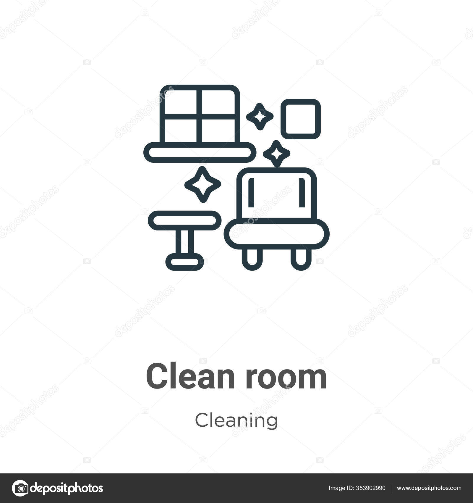 Clean Room Outline Vector Icon Thin Line Black Clean Room Stock Vector ...