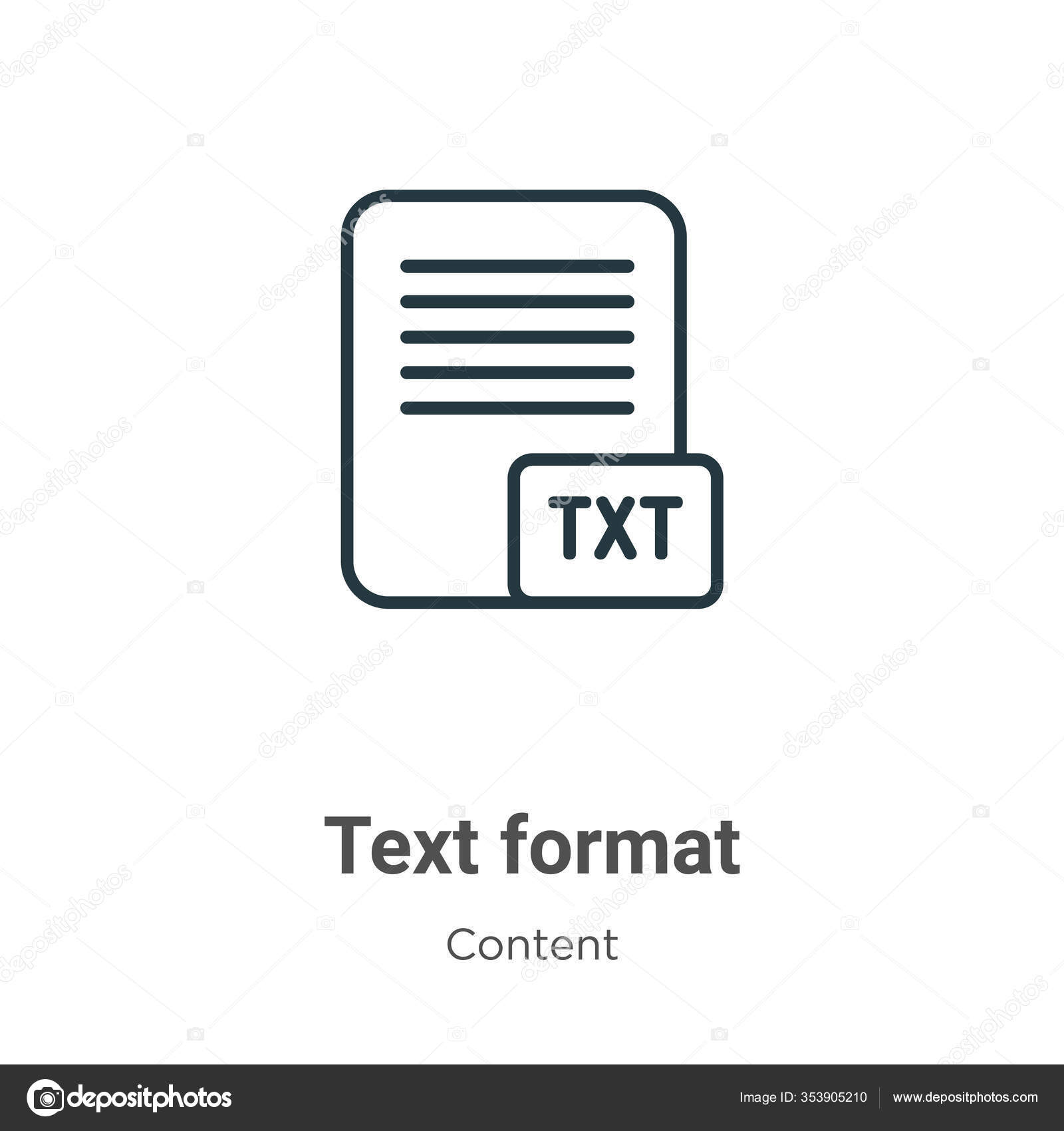 Text Format Outline Vector Icon Thin Line Black Text Format Stock ...