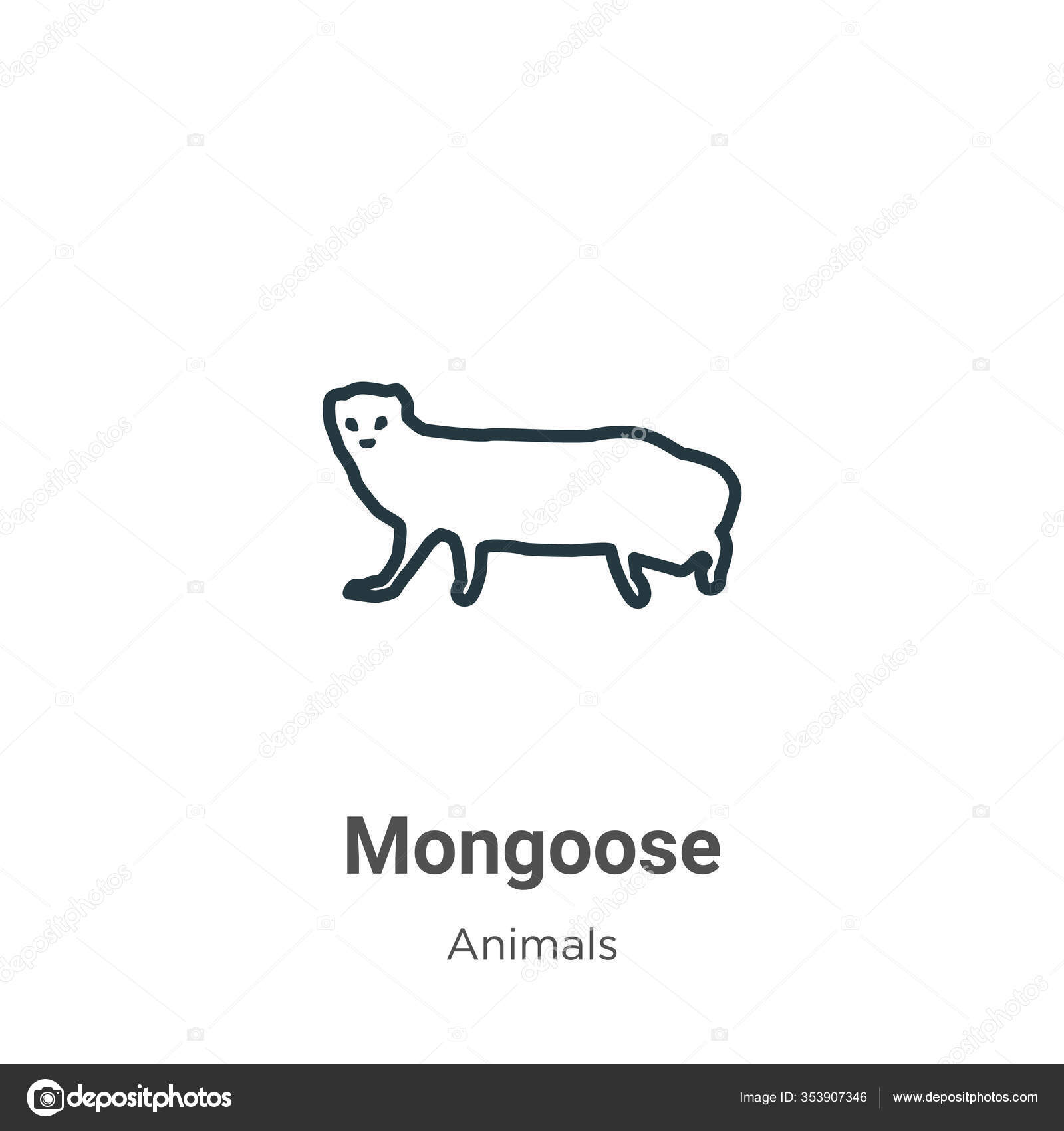 Mongoose Outline Vector Icon Thin Line Black Mongoose Icon Flat Stock ...