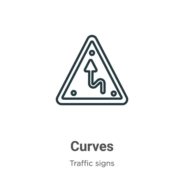 Curves Sign Outline Vector Icon Thin Line Black Curves Sign — Stock Vector © Digital-Bazaar ...