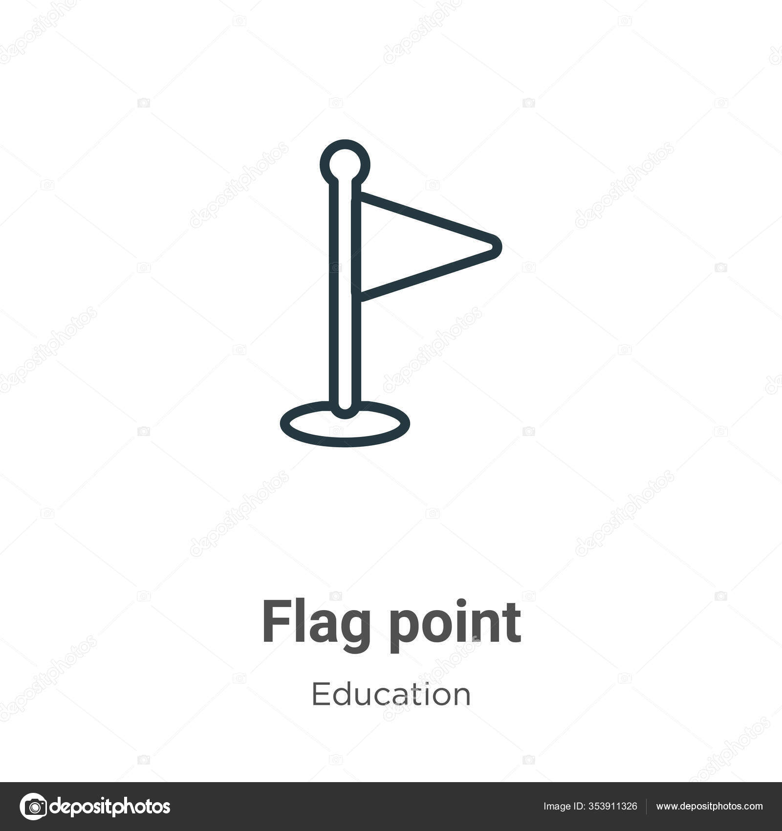 Flag Point Outline Vector Icon Thin Line Black Flag Point Stock Vector Image by ©Digital-Bazaar ...