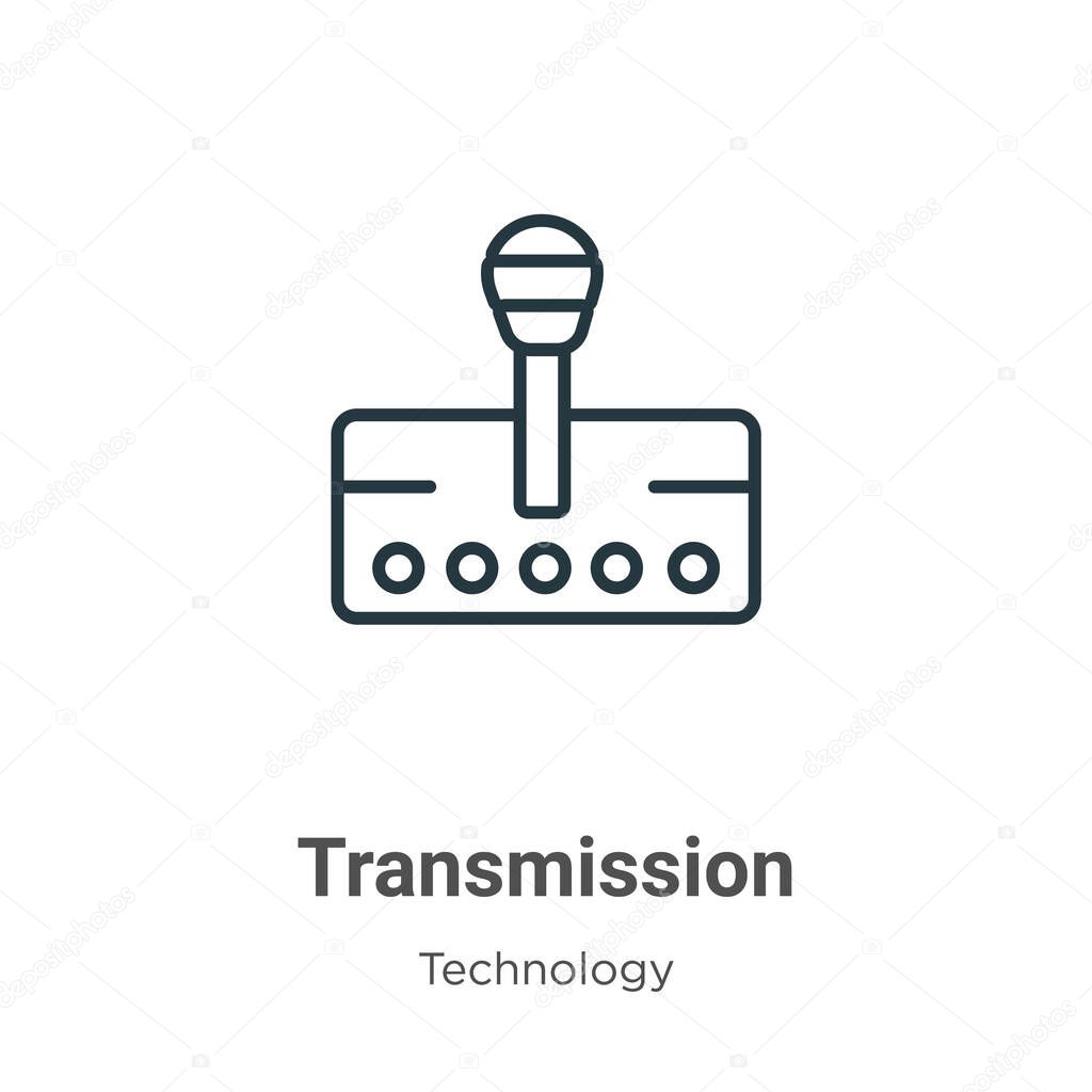 Icono de vector de contorno de transmisi n. Icono de transmisi n en negro de l nea delgada ...