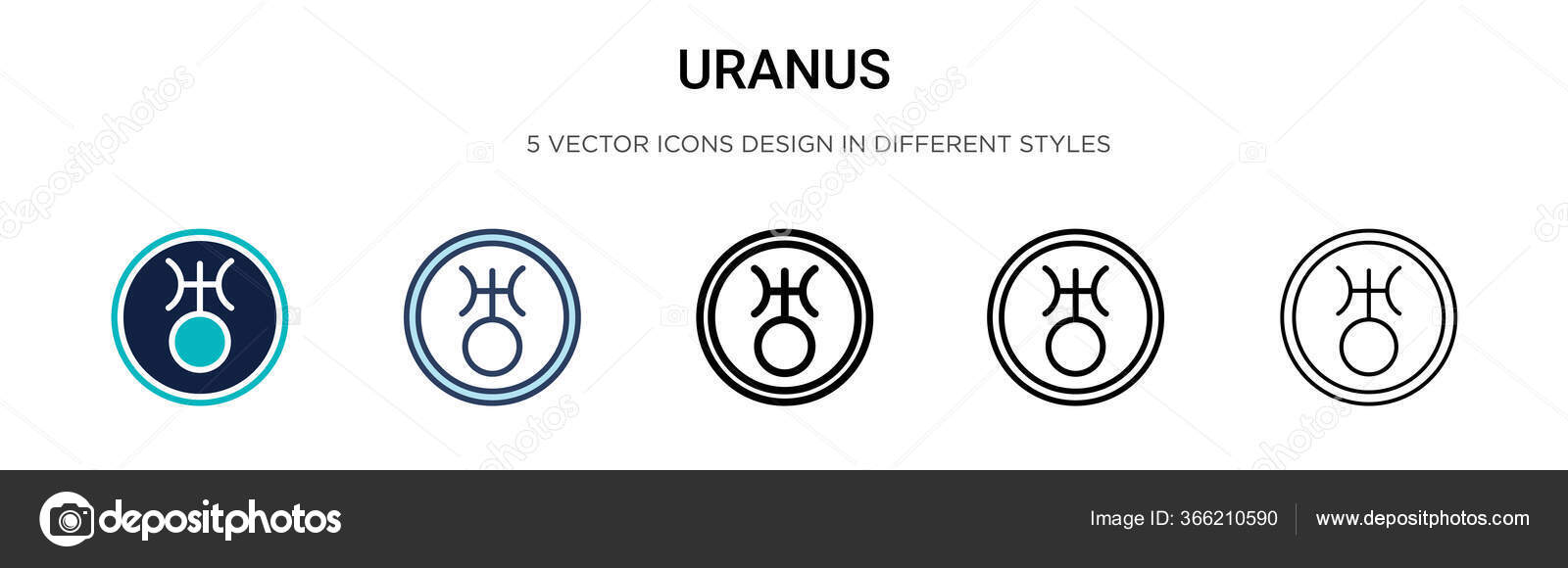 Uranus Icon Filled Thin Line Outline Stroke Style Vector Illustration ...