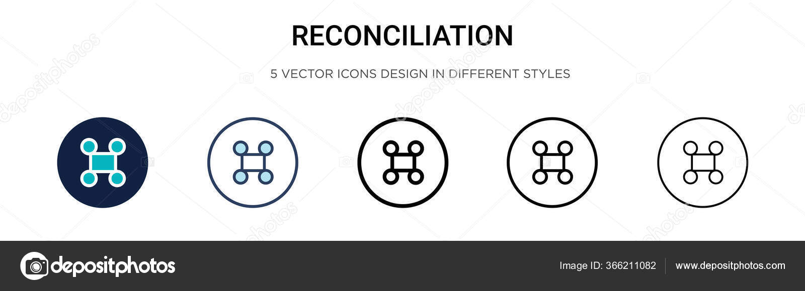 Reconciliation Icon Filled Thin Line Outline Stroke Style Vector ...
