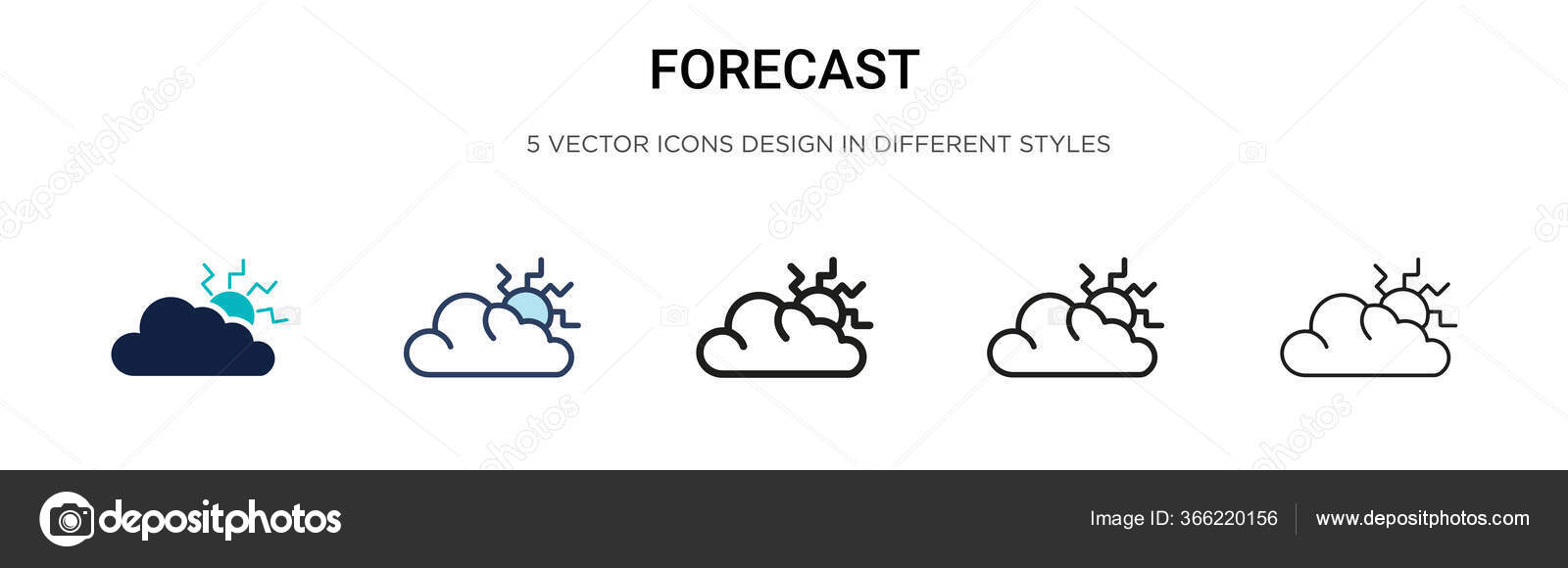 Forecast Icon Filled Thin Line Outline Stroke Style Vector Illustration ...
