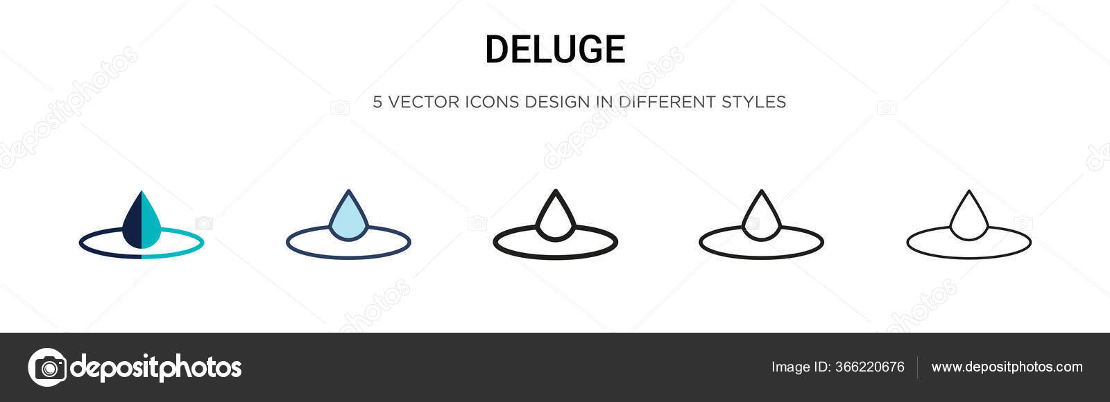 Deluge Icon Filled Thin Line Outline Stroke Style Vector Illustration ...