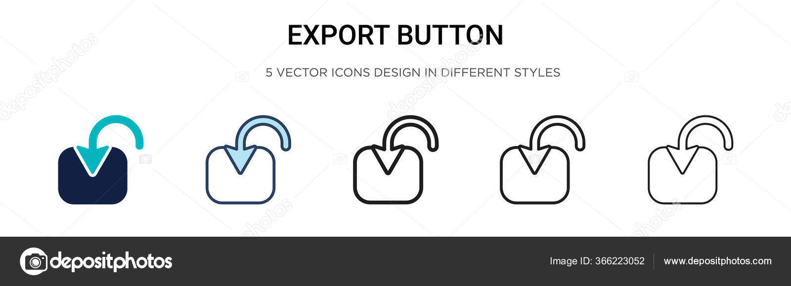 Export Button Icon Filled Thin Line Outline Stroke Style Vector Stock ...