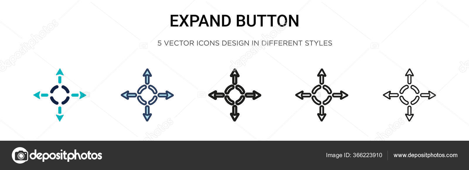 Expand Button Icon Filled Thin Line Outline Stroke Style Vector Stock Vector by ©Digital-Bazaar ...