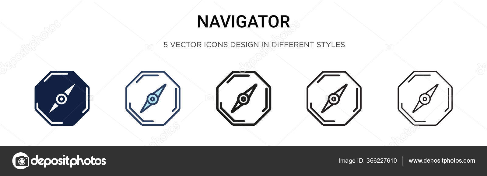 Navigator Icon Filled Thin Line Outline Stroke Style Vector ...