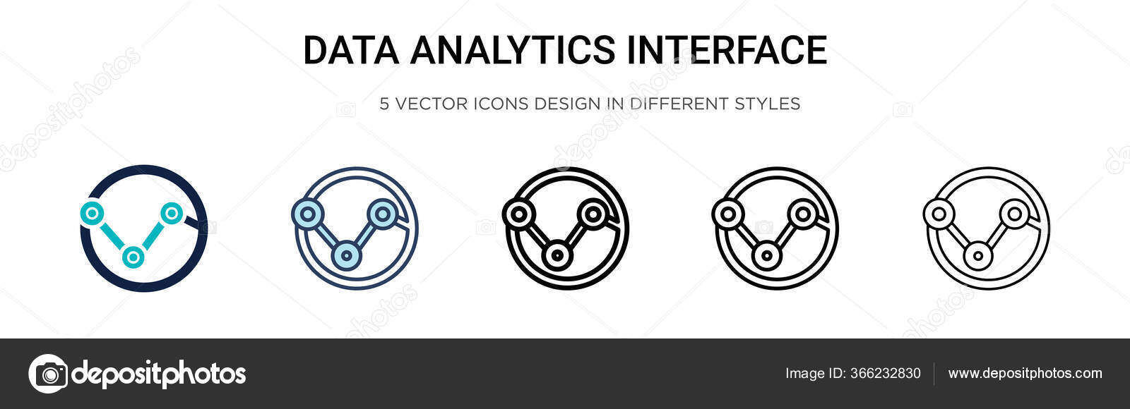 Data Analytics Interface Icon Filled Thin Line Outline Stroke Style Stock Vector Image by ...