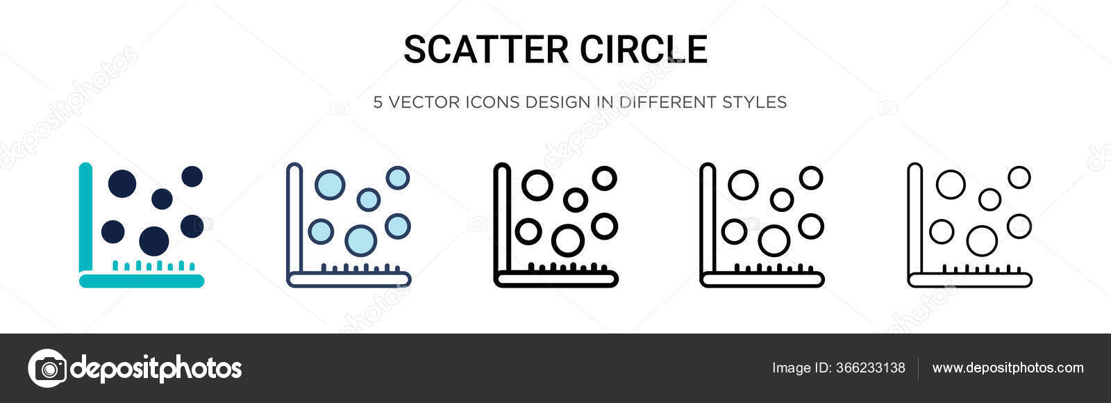Scatter Circle Icon Filled Thin Line Outline Stroke Style Vector Stock ...