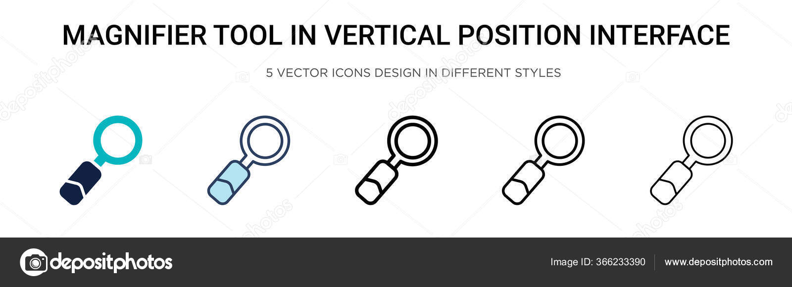 Magnifier Tool Vertical Position Interface Icon Filled Thin Line Outline Stock Vector Image by ...