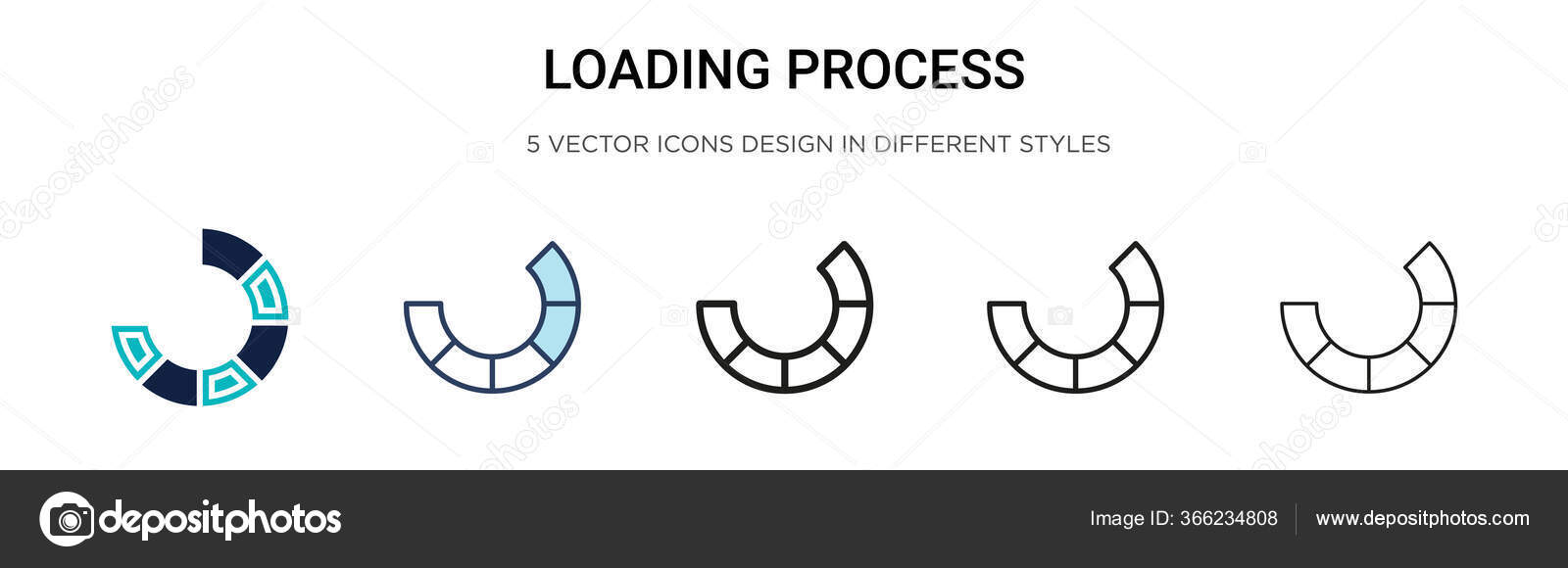 Loading Process Icon Filled Thin Line Outline Stroke Style Vector Stock ...