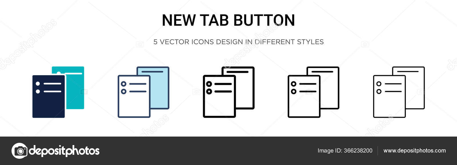 New Tab Button Icon Filled Thin Line Outline Stroke Style Stock Vector Image by ©Digital-Bazaar ...
