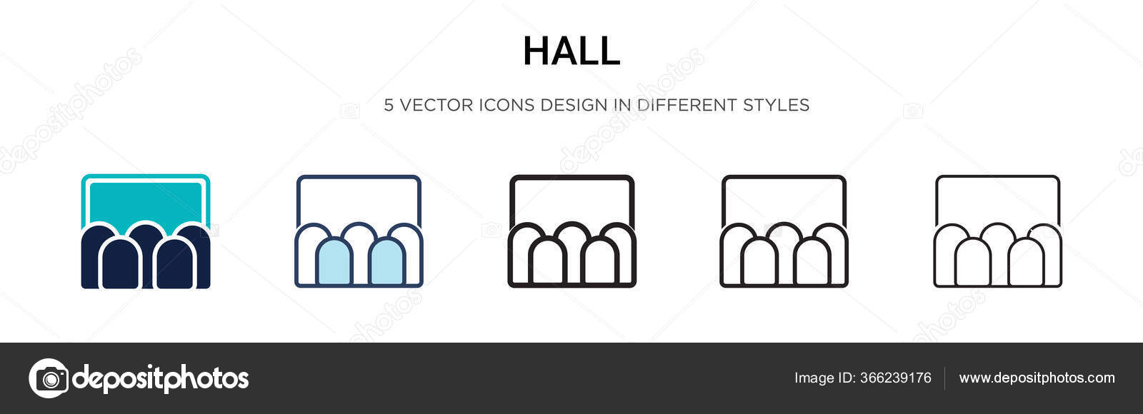 Hall Icon Filled Thin Line Outline Stroke Style Vector Illustration ...