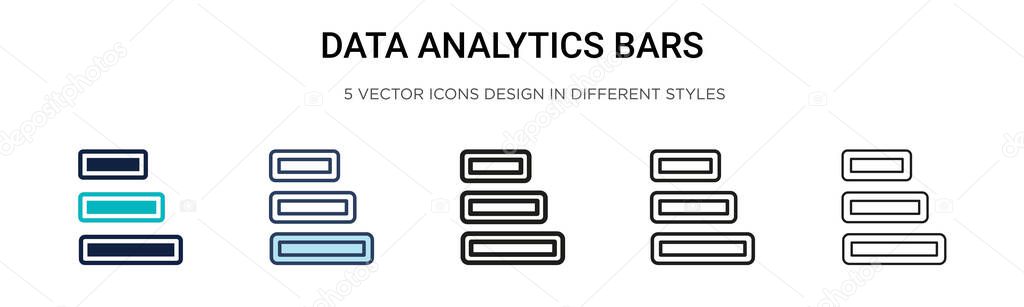 Icono de barras de análisis de datos en línea llena, delgada, contorno ...