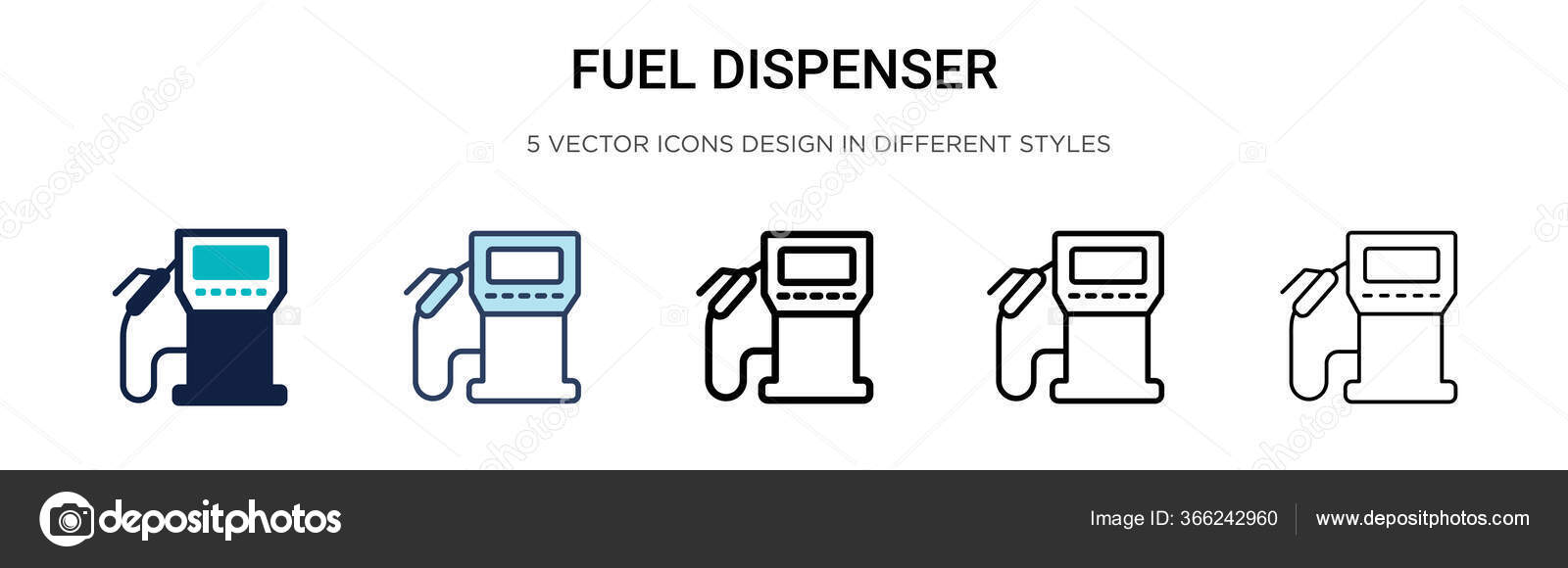 Fuel Dispenser Icon Filled Thin Line Outline Stroke Style Vector Stock ...