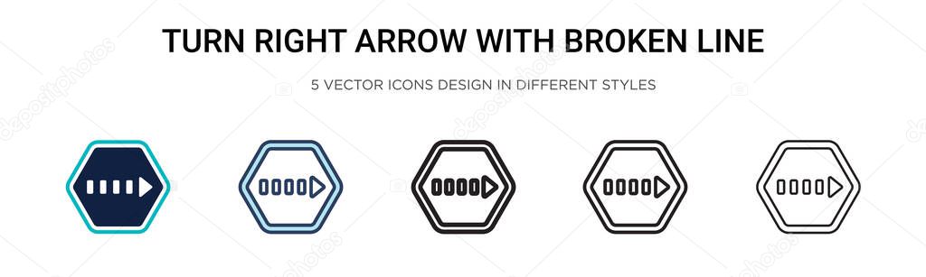 Turn right arrow with broken line Vector Art Stock Images | Depositphotos