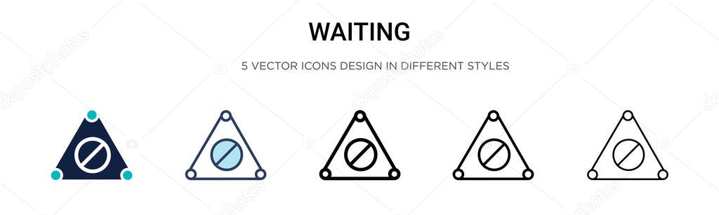 icono del signo de espera en línea llena, delgada, contorno y estilo de ...