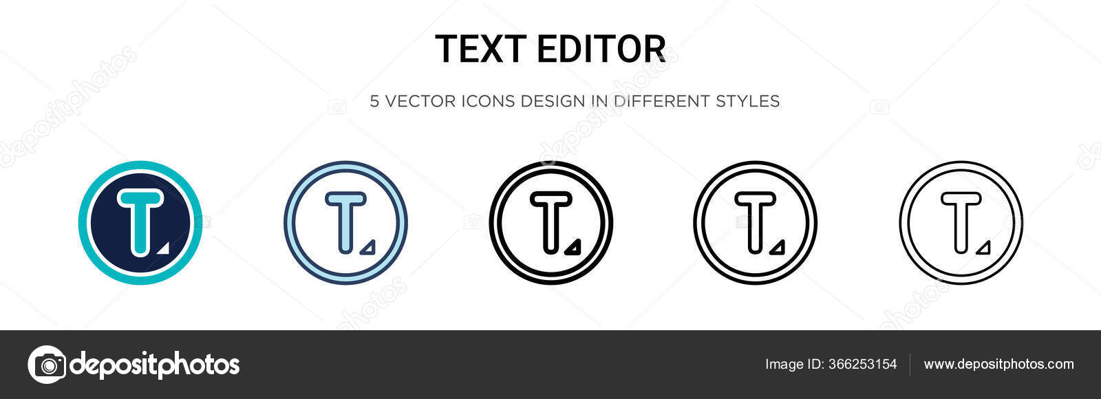 Text Editor Icon Filled Thin Line Outline Stroke Style Vector Stock ...