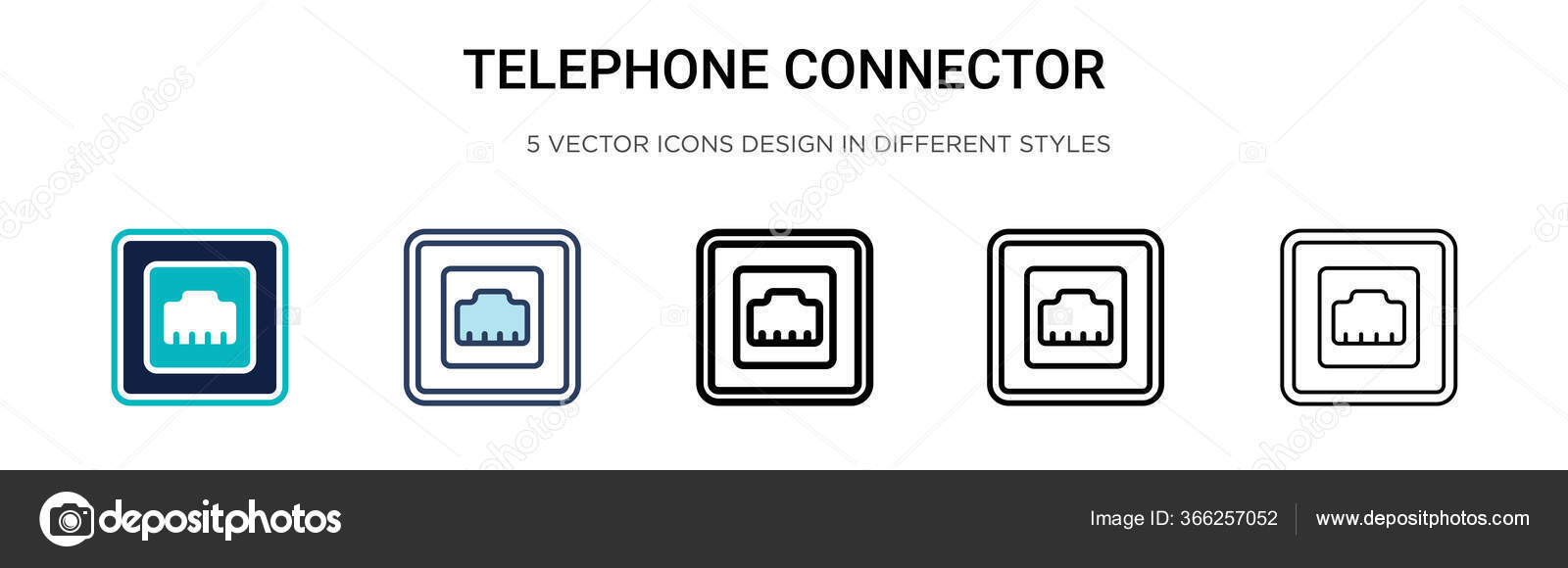 Telephone Connector Icon Filled Thin Line Outline Stroke Style Vector ...