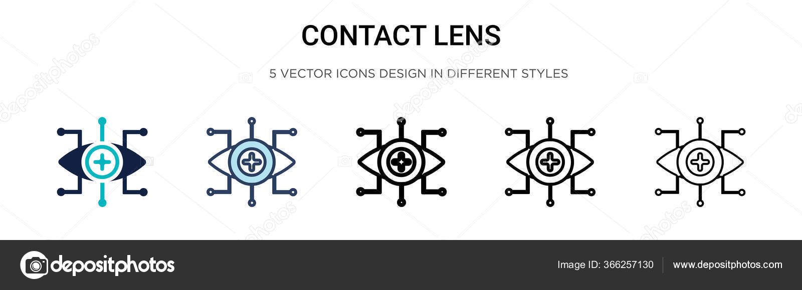 Contact Lens Icon Filled Thin Line Outline Stroke Style Vector Stock ...