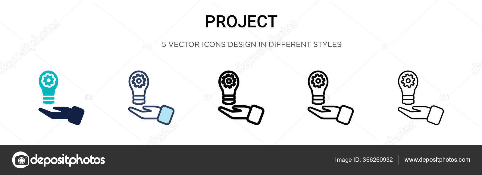 Project Icon Filled Thin Line Outline Stroke Style Vector Illustration ...