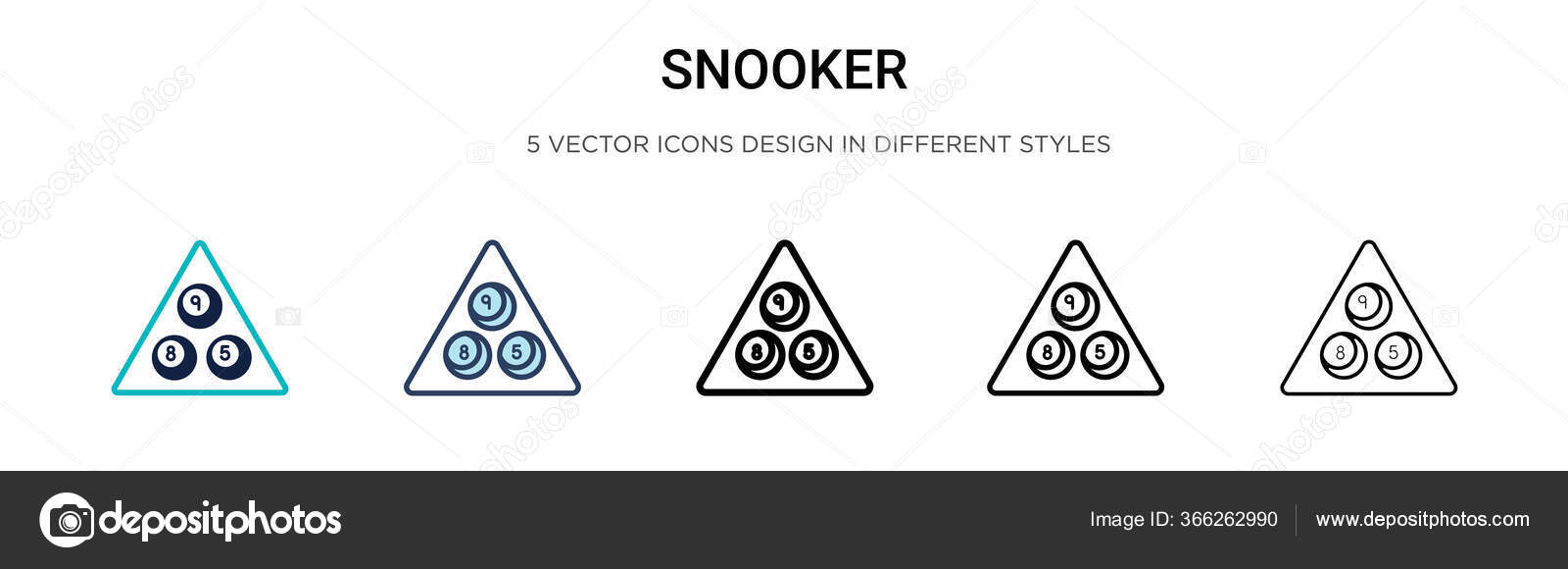 Snooker Icon Filled Thin Line Outline Stroke Style Vector Illustration ...