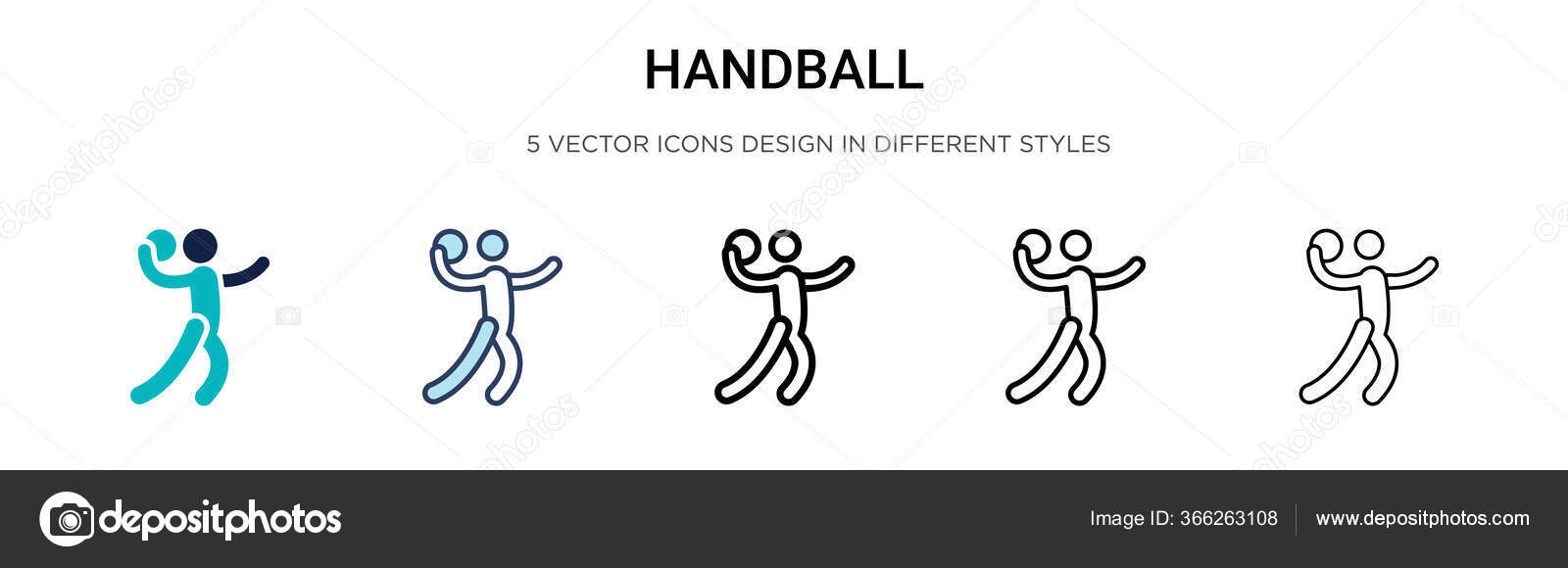 Handball Icon Filled Thin Line Outline Stroke Style Vector Illustration Stock Vector Image by ...