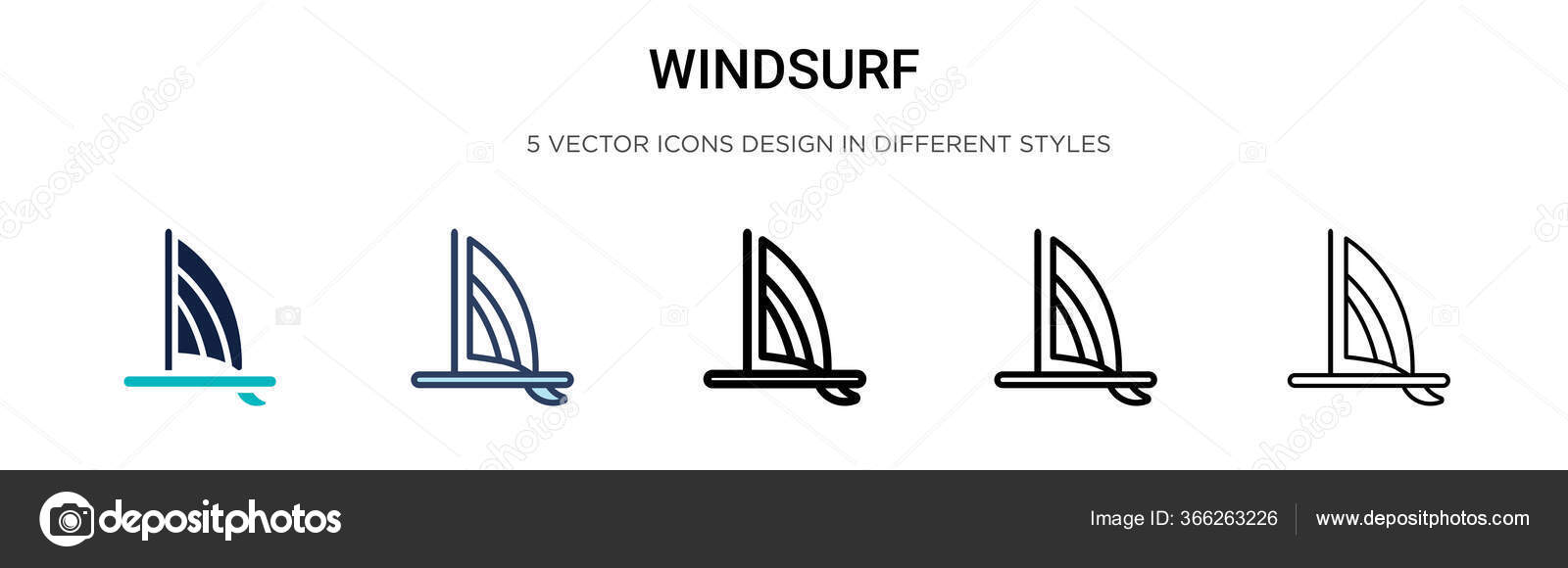 Windsurf Icon Filled Thin Line Outline Stroke Style Vector Illustration Stock Vector Image by ...