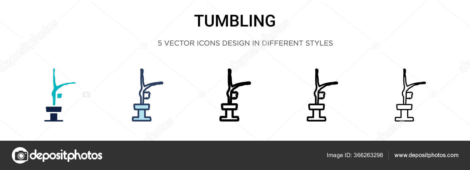 Tumbling Icon Filled Thin Line Outline Stroke Style Vector Illustration ...
