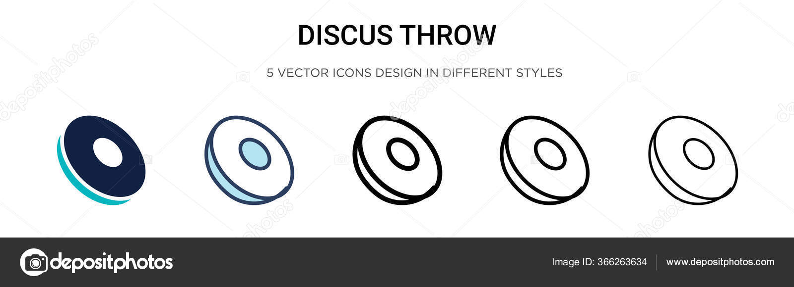 Discus Throw Icon Filled Thin Line Outline Stroke Style Vector Stock ...